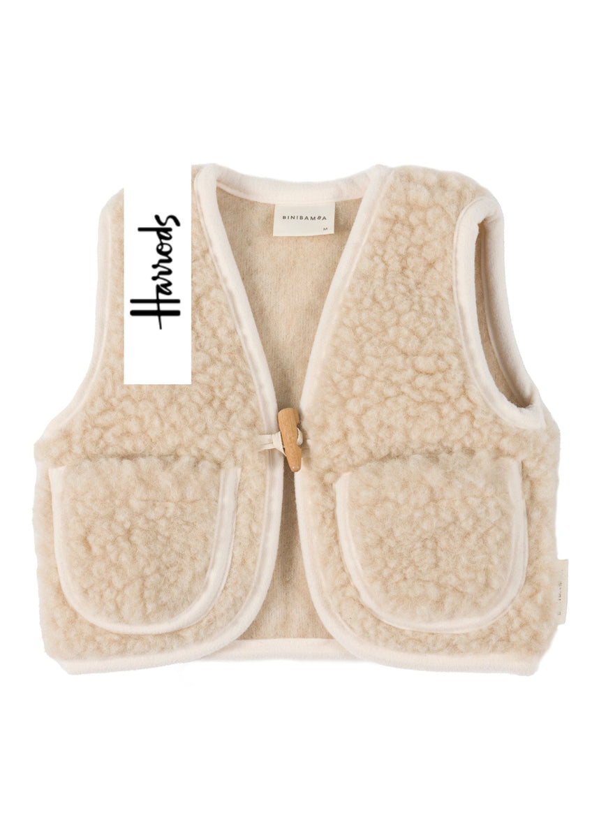 Harrods X BINIBAMBA Exclusive Peanut Merino Wool Snugglevest Gilet